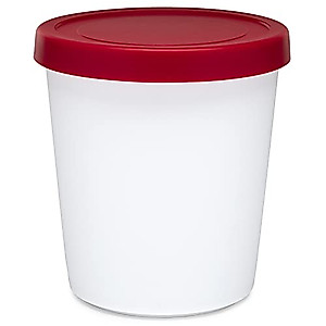 Cuisinart ICE-45 Mix It In Soft Serve 1.5-Quart Ice Cream Maker (White) Bundle with Reusable Ice Cream Storage Containers (2-Pack) (2 Items)