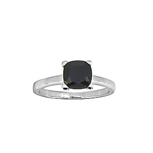 YoTreasure 1.82 ct Black Spinel Solid 925 Sterling Silver Solitaire Ring