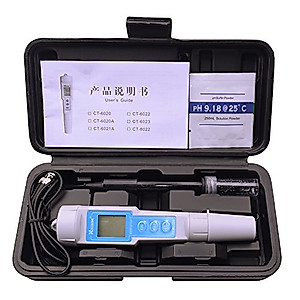 PUL FACTORY 6020A Waterproof Hand Held PH Meter with ATC and External Electrode, 0~14ph Range