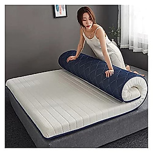 QQCC Mattress Topper Latex Mattress Thicken 6/ 10cm for Family Tatami King Twin Full Size Bedroom Hotel Bed Mat Dedicated (Color : Grey, Size : Thickness 6cm)
