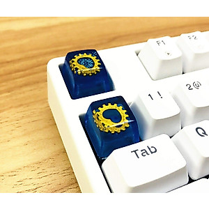 Handmade Heart of Ocean Resin R4/ESC Keycap Backlit Translucent Key Cap Switch OEM Profile for Cherry RGB MX Mechanical Gaming Keyboards (Kit 1)