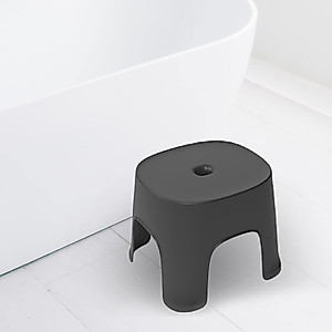 Bathroom Stool Shower Stable Multifunctional Comfortable Lightweight Potty Stool Under Desk for Living Room Bedroom Apartment Bedside, Black