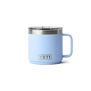 YETI Rambler 14 oz Stackable Mug, Vacuum Insulated, Stainless Steel with MagSlider Lid, Big Sky Blue