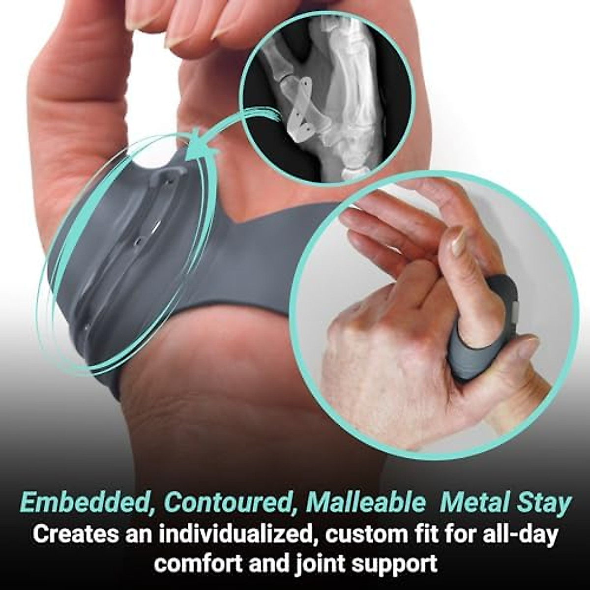 PUSH MetaGrip CMC Thumb Brace for Osteoarthritis CMC Joint Pain. Stabilizes Thumb CMC Joint Without Limiting Hand Function. (Left, Medium)