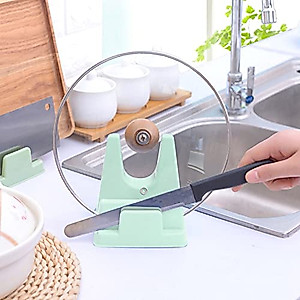 Guolarizi Kitchen Supplies Pot Cover Rack Sitting Type Pot Cover Shelf Rack Household Plastic Bracket Things for The Kitchen Sink