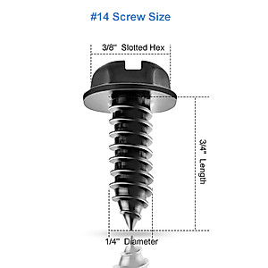 8 Sets Premium Stainless Steel License Plate Screws Kit, Rust-Proof & Anti-Rattle License Plate Bolts(Black)