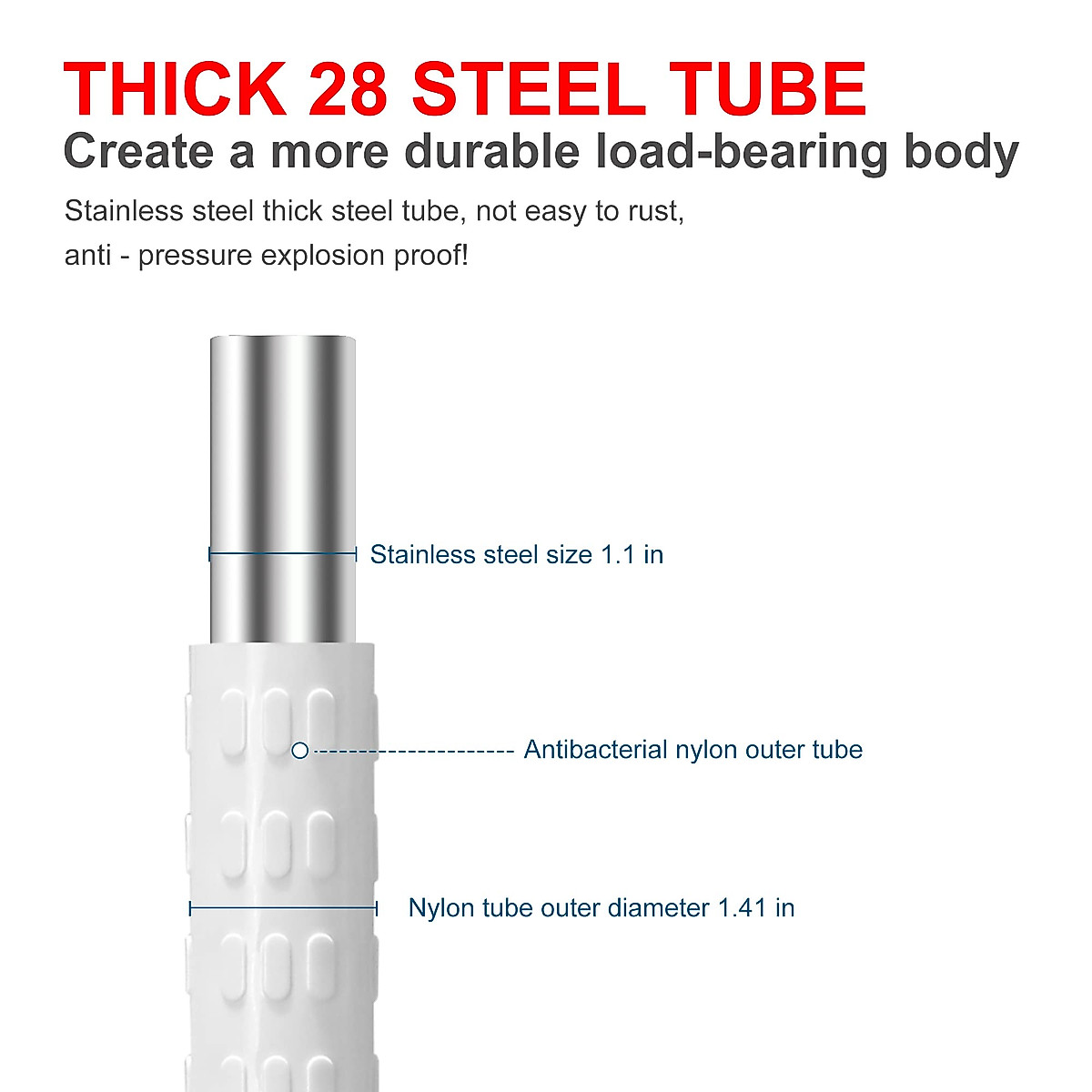 Handicap grab bars for shower ，elderly wall mount bathro safety ， handle Bath Grab anti slip grip Heavy Duty （White11.8in）