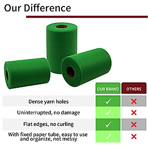 Emerald Green Tulle Fabric Rolls 6 Inch by 100 Yards (300 feet) Fabric Spool Tulle Ribbon for DIY Emerald Green Tutu Bow Baby Shower Birthday Party Wedding Decorations Christmas Craft Supplies