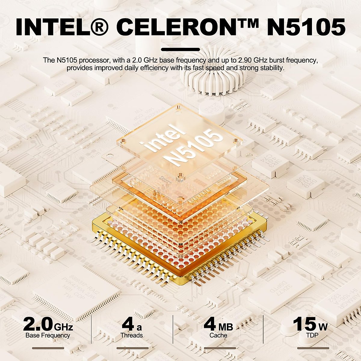 Intel Nuc 11 Essential Atlas Canyon Mini PC, Celeron N5105, 4C 4T, 2.9 GHz Frequency, Intel UHD Graphics, 15W, 16GB RAM, 512GB SSD, Windows 11 Pro, Dual 4K UHD Display, WiFi 5 and Bluetooth 5.3