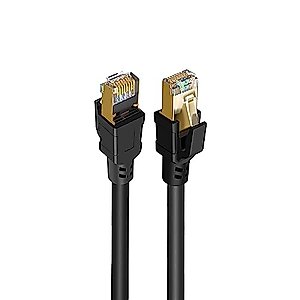 CableCreation Cat8 Ethernet Cable 1.6ft Short, 40Gbps Network Patch Shielded Heavy Duty Cable, 2000MHz SFTP Internet LAN RJ45 High Speed Gaming Cord for PS5 PS4, Xbox, Modem, Router, 0.5M