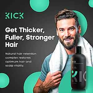 Kick Mens Shampoo + Conditioner Bundle Tea Tree & Peppermint - Itchy Scalp Treatment for Dandruff & Thinning Hair-High Performance Anti-Dandruff, Anti-Hair Loss Care for Men and Women