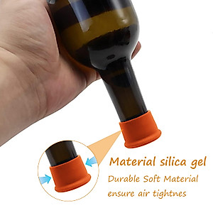 12 PCS Silicone Wine Stoppers, Reusable Silicone Wine Saver Sealer Stoppers Cover,Wine Bottle Caps Corks to Keep Wine Champagne Beverages Sparkling Beer Storage Fresh (6 colors)