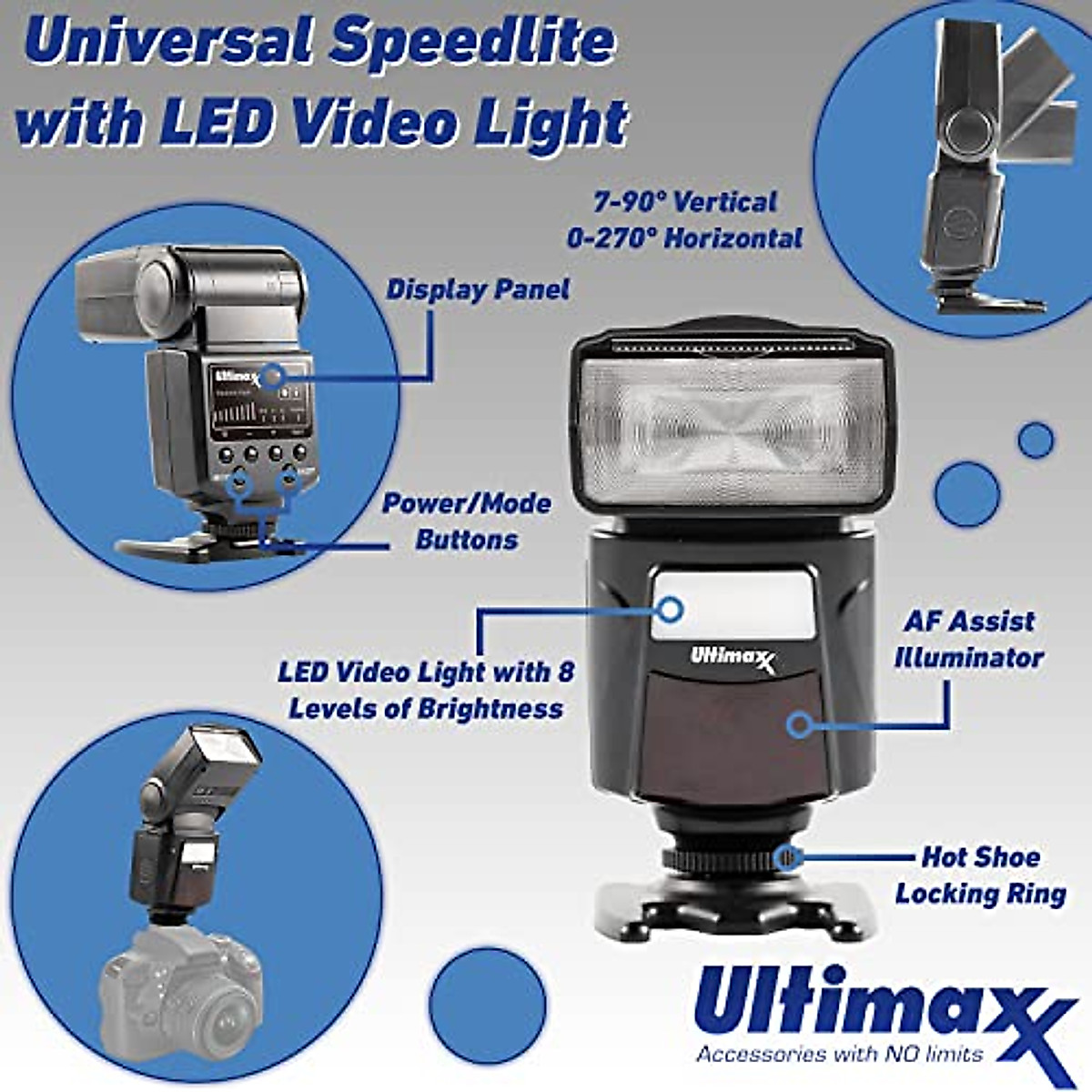 Canon EOS 6D Mark II DSLR Camera (Body Only) + Extreme Pro 64GB Memory Card, Universal Speedlite w/LED Video Light, Lightweight 60” Tripod, Spare Battery & Much More (23pc Bundle)