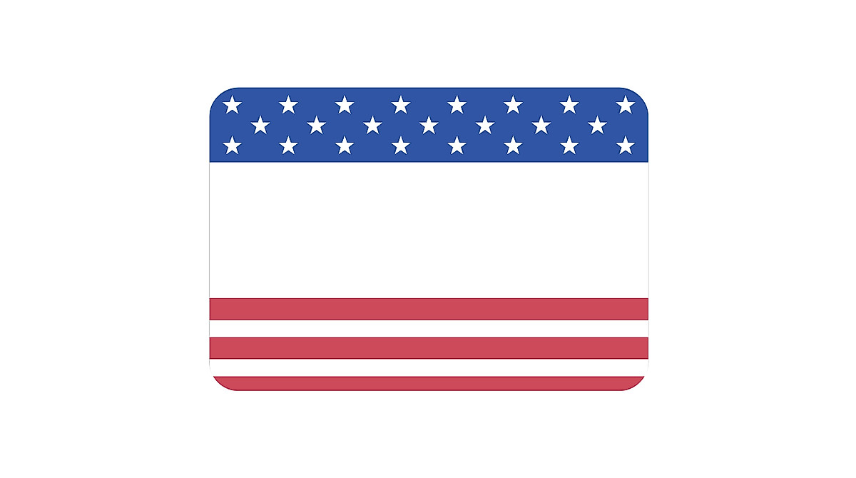 Avery American Flag Name Tags - No Curl, 36 Stickers