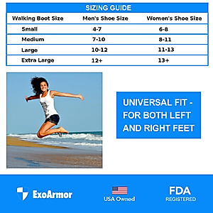 ExoArmor Superlight Walking Boot for Sprained Ankle, Foot Brace for Injured Foot, Stress Fracture, Broken Foot or Plantar Fasciitis. Air Liner. Short (Medium)