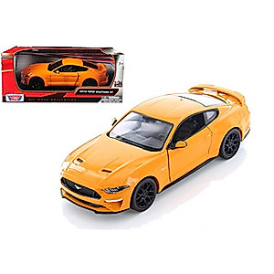 2018 Ford Mustang GT 5.0 Orange with Black Wheels 1/24 Diecast Model Car by Motormax 79352or