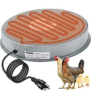 Dreyoo Poultry Waterer Drinker Heated Base, Chicken Water Heater 125 Watts for Winter Deicer Heated Base, Pet Water Heater for Metal Poultry Founts (1)