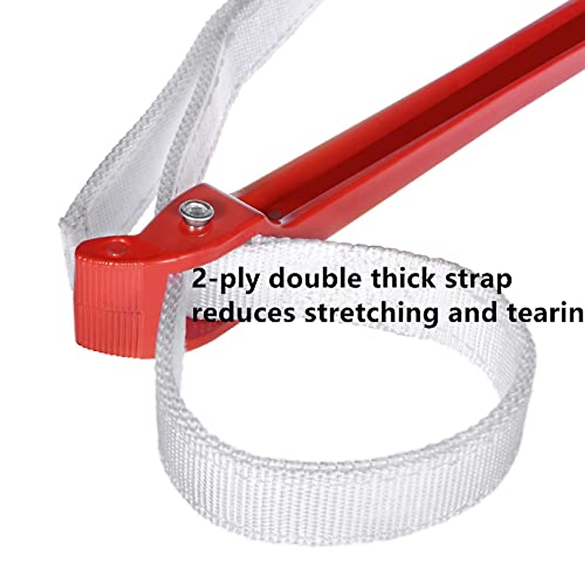 HOMEGOAL 12 Inch Multi-Purpose Strap Wrench Adjustable Pipe Wrench Anti-sliding Wrench, Double Layered Thickened Nylon Strap