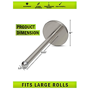 Totally Kitchen Weighted Paper Towel Holder | Single Tear Standing Paper Towel Holder | Durable Metal Construction | Ball Design