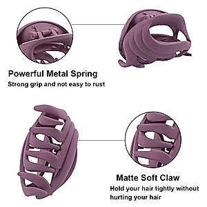 Hair Claw Clips for Thin, Medium & Thick Hair - 2.6 Inch Strong Matte Flower Jaw Clips for Women, Girls & Kids, Non-Slip Clamps with Gift Box (6 Packs, Multi Colors)