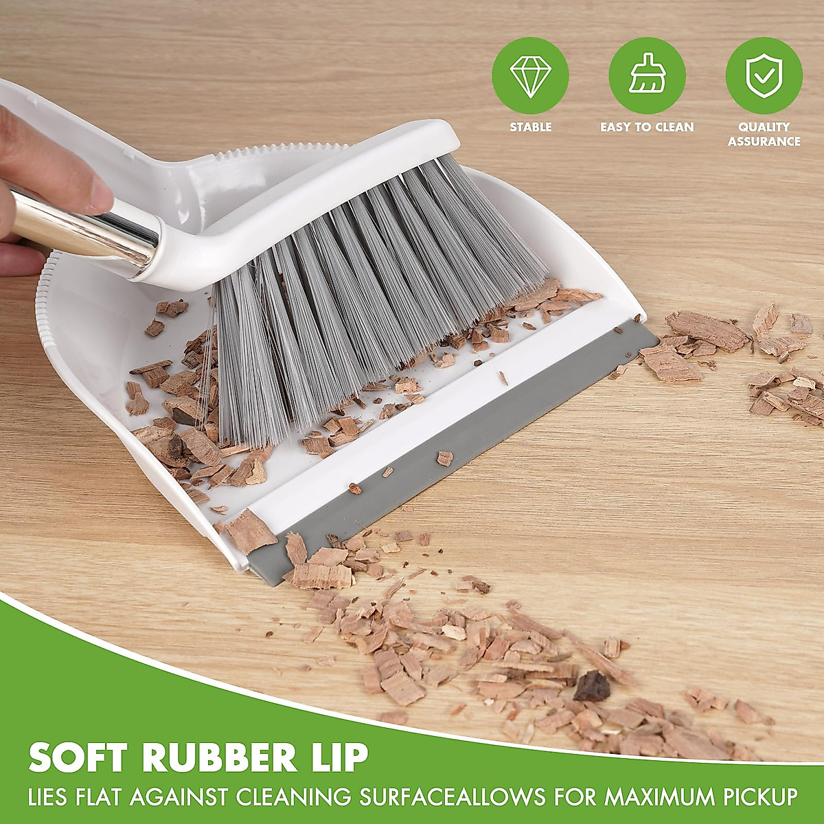 Zehrai Small Broom and Dustpan Set, Dustpan and Brush Set, Small Brush and Dustpan Set, Hand Broom and Dustpan Set, Mini Handheld Dustpan with Home, Desktop, Kitchen, pet