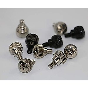 10Pcs 6#-32x5 for Computer Screws PC Case Cooling Round Toolless Adjustment Thumb Screws - (Black) SCRW-205232