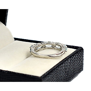 925 Sterling Silver Natural 6X4 MM Oval Cut Deep Aquamarine Gemstone March Birthstone Cluster Unisex Proposal Ring Wedding Jewelry Bridal Ring Birthday Gift Valentine's Day Gift For Her (Rhodium Plated Silver, 6.5)