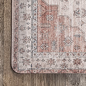nuLOOM Floral Persian Kitchen or Laundry Comfort Mat, 20" x 32", Rust