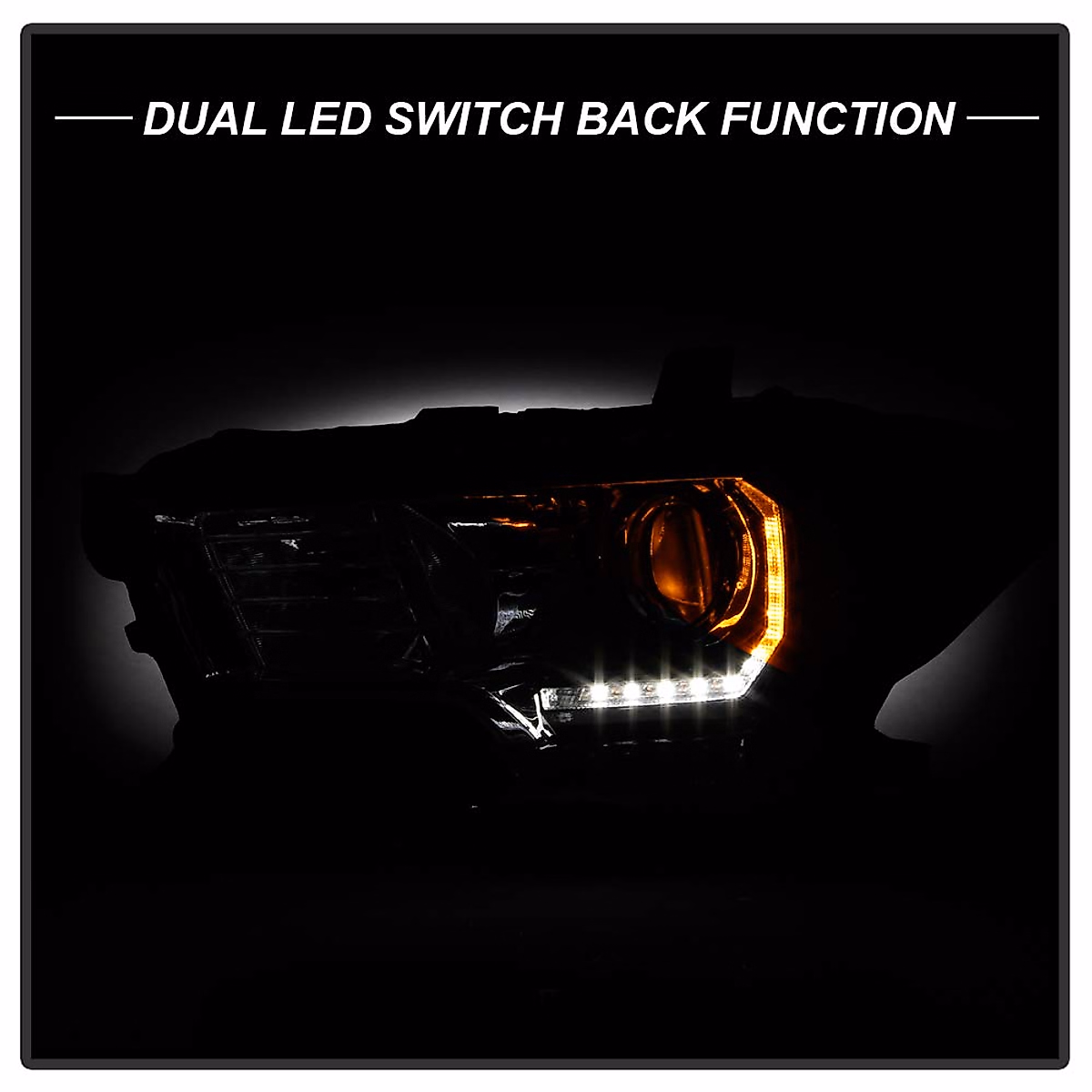 Carpart4u - Aftermarket Switch Back LED Projector Headlights For Toyota Tacoma 2016-2019 SR / SR5
