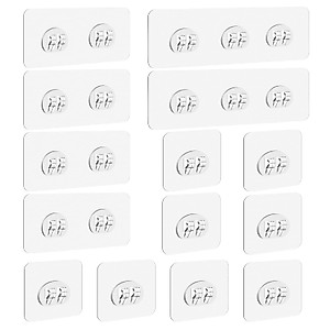 Spiglamm 14 Pack Shower Caddy Adhesive Hooks Replacement, Shower Shelf Adhesive Replacement, Strong Adhesive Shower Hooks for Shower Caddy Shelves Rack Basket Holder, No Drilling