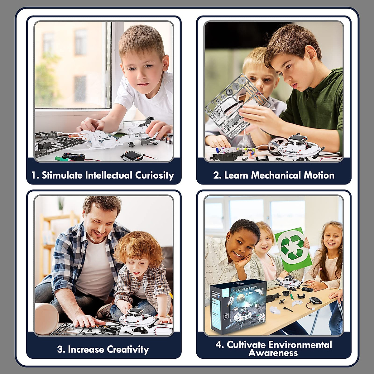 Lehoo Castle STEM Projects for Kids Ages 8-12, Learning & Education Toys, 6 in 1 Solar Robot, Building Kits for Kids, Science Kit, Space Toys, Christmas Birthday Idea Gifts for Teen Boys Girls