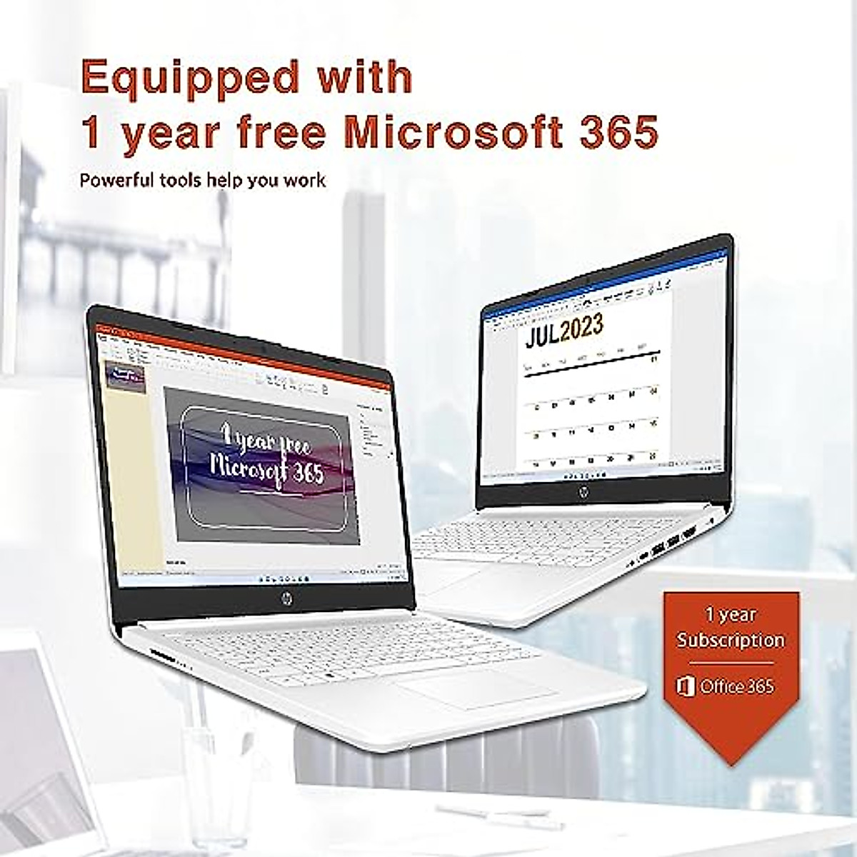 HP Stream 14" HD Thin and Light Laptop, Intel Celeron N4120, 16GB RAM, 64GB eMMC Storage, Long Battery Life, HD Webcam, HDMI, White, Office 365 1-Year, Windows 11 S, 128GB Cuertns MicroSD