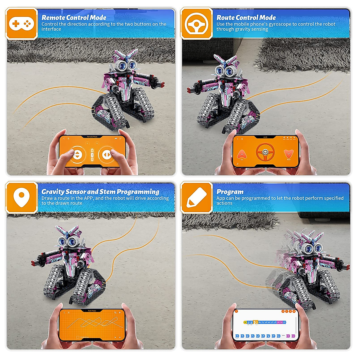 Amy&Benton Girls Remote Control Robot Building Kit Stem Pink Robot Kit with APP for 8-16 Year Old Kids + Claw Machine for Kids Grabber Arcade Crane Venting Toy with Prizes for Girls