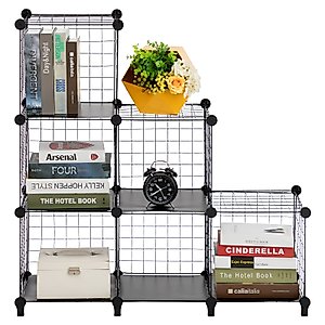 PARANTA Wire Cube Storage Organizer, 6 Cube Bookshelf, Stackable Storage Bins, Closet Organizer and Storgae, Multi-use DIY Standing Shelf Units for Book,Toys,Clothes,Tools