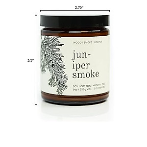 Broken Top Juniper Smoke Pure Soy Candle | 9 oz. | Wood, Smoke & Juniper 50-Hour Burn Time. Natural Cotton Wick, Vegan, No Parabens, No Phthalates