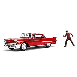 Jada Toys 1:24 Nightmare - '57 Cadillac W/Figure, Red, Standard, 26066
