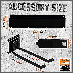 HORUSDY 64-Inch Heavy Duty Garage Organization Rack, 4 packs Rails and 9 Adjustable Hooks, Tool Organizer Rack with Heavy Double Hooks Tracks Max Load 600LB
