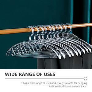 Pants Hangers Clear Plastic Hangers Suit Rack: 5Pcs Transparent Suit Hangers with Non- Slip Pant Bar Clothing Storage Racks Plastic Heavy Duty Hangers for Home Hotel Shirt Hanger