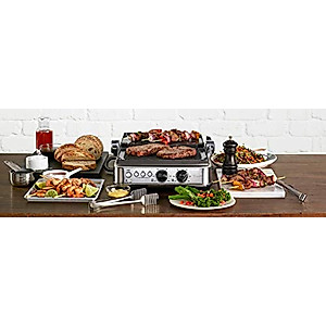 Breville BGR700BSS the Sear and Press countertop electric grill, Medium, Brushed Stainless Steel