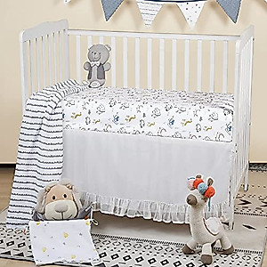 PHF 100% Cotton Crib Sheets Fitted 2 Pack, Soft Breathable Comfortable Baby Sheet Set for Boys Girls Neutral, Premium Crib Sheets Fits Standard Crib and Toddler Mattress 28in x 52in, Woodland Animals