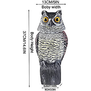 Fake Owl Sculpture with Rotating Head Owl for Garden