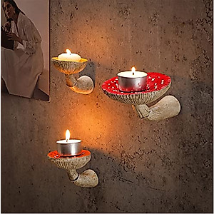 Mushroom Hanging Shelves Cute Mushroom Wall Floating Shelf Whimsical Mushroom Room Decor Wall Mounted Mushroom Hanging Shelves for Bedroom Living Room Bathroom Kitchen (3 Pcs, Mixed Sizes)