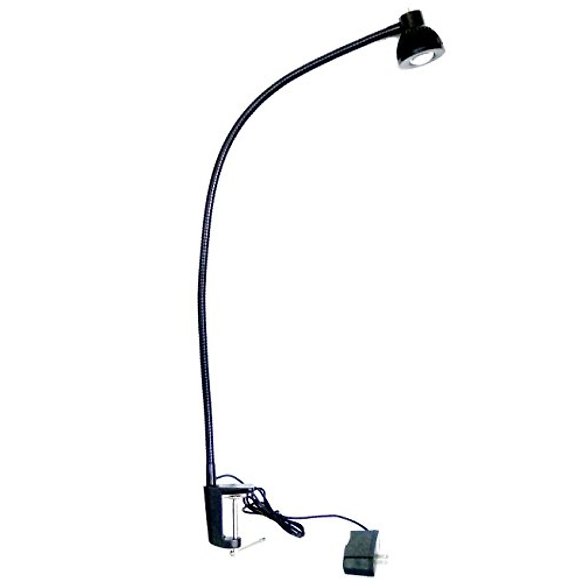 Hersi 5w 30‘’Long Swing Arm 110v/220v Desk Lamp Metal Architect LED Task Light with Clamp, Adjustable Folding Twin-Arm Clip-on Table Lamp,Black
