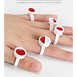 Pigment Rings - 100PCS Tattoo Rings Cups Disposable Makeup Rings Tattoo Glue Holder,Tattoo Ink Ring Adhesive Makeup Glue Rings Palette Plastic Nail Art Eyelash Extension Rings (Medium 100pcs)