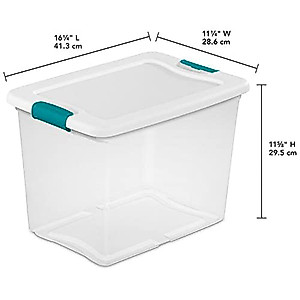 Sterilite Multipurpose 25 Quart Capacity Clear Plastic Storage Tote Home and Office Organization Bins with Latching Lids and Handles, (18 Pack)
