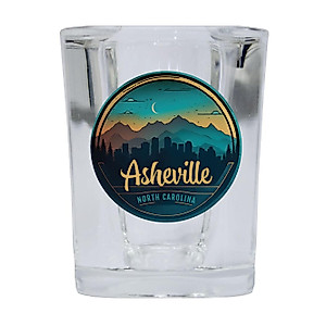 R and R Imports Asheville North Carolina Souvenir 2.5 Ounce Shot Glass Square