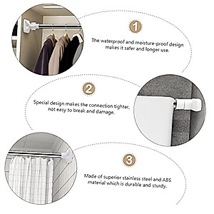 Cabilock 1pc Hole-free Telescopic Rod Stainless Steel Shower Curtain Rod Spring Curtains Adjustable Curtain Rod Spring Rods for Curtains Bathroom Slippers Shelf Adjustable Closet Rod Towel