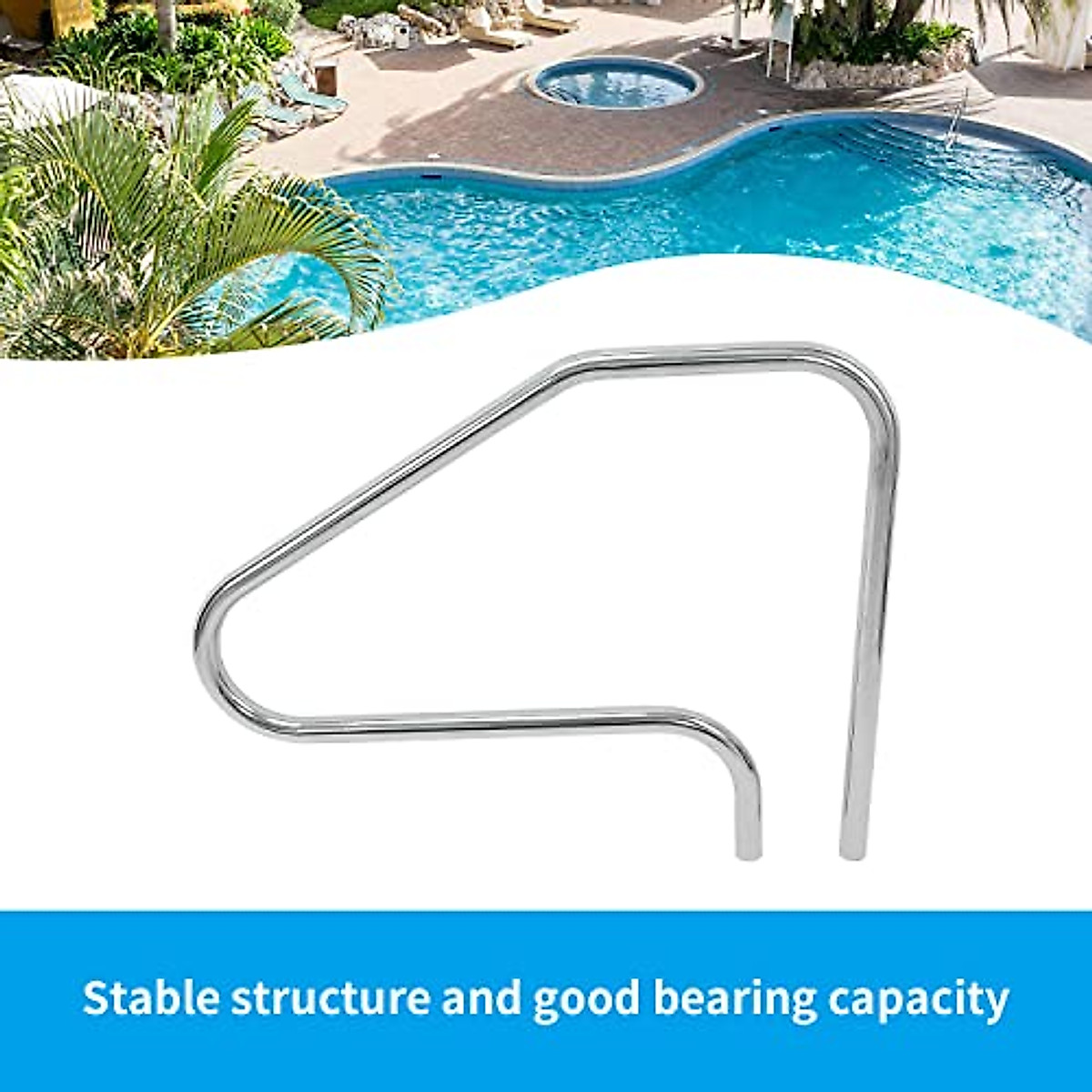 HECASA Pool Handrail Grab Rail Railing 37" Tall Swimming Pool Hand Rail Inground Pool Stair Rail Safety Rail Entry Rail Handle Pool Grab Ladder 304 Stainless Steel