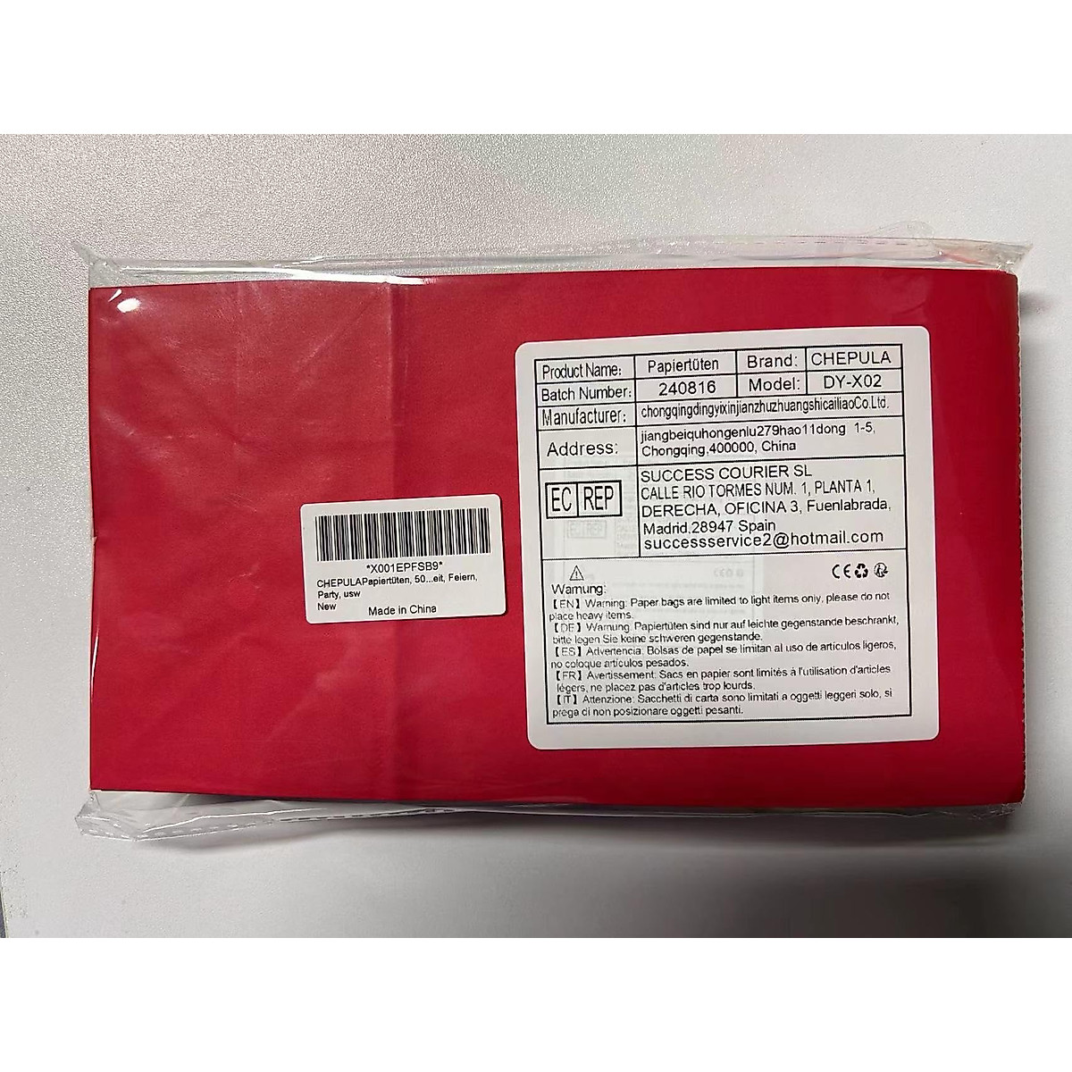 CHEPULA 50 Pack Paper Party Favor Bags,Kids Goodie Bags with 60 PCS Stickers Small Gift Bag for Birthday Party Baby Shower Favor Supplies（Size: 9.4" * 5.1" * 3.15" )