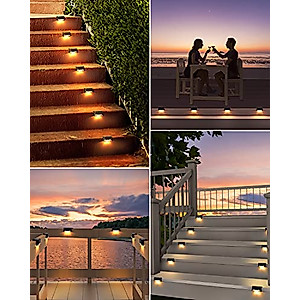 KIALUSH Deck Lights Solar Powered, 20 Pack Solar Deck Lights Outdoor Waterproof Led， Step Lights Solar Powered Used Outside, Solar Lights for Deck, Stairs, Patio Fence, Garden, Tiny Led Step Lights